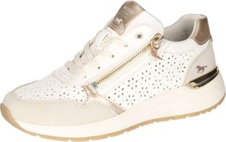 Mustang Jeans Damen eleganter Sneaker rutschfest Reißverschluss sportlich 1487-303, Größe:40 EU, Farbe:Gold