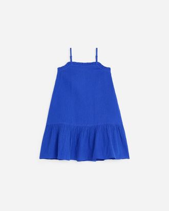 Arket Kleid Aus Baumwollmusselin -Blau