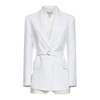 Blanca Vita Femme, Vestes, Blanc, Taille: 36 FR Veste &agrave; revers pointus avec ceinture