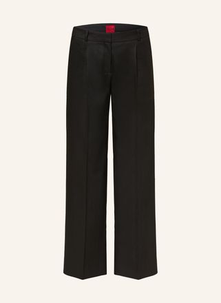 HUGO BOSS Hugo Marlenehose Halati Mit Leinen schwarz
