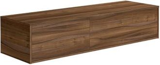 Vente-Unique Meuble sous Vasque Suspendu - Coloris Naturel fonc&eacute; - L150 cm - ISAURE II