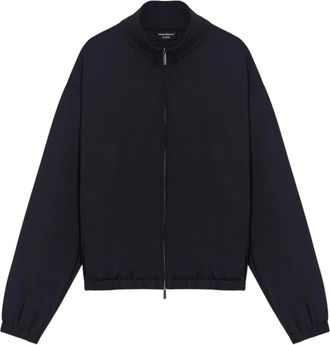 Emporio Armani Homme, Vestes, Gris, Taille: XL Icon Blouson Zipp&eacute; Technique en Seersucker