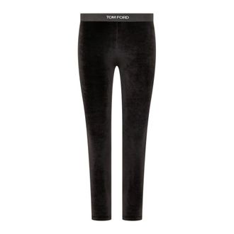 Tom Ford Femme, Pantalons, Noir, Taille: 36 FR Stretch Lustrous Velour Signature Leggings