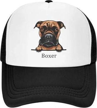 Generic Casquette Trucker Unisexe Punk personnalis&eacute;e avec Motif Boxer et Chien pour Adulte Homme ou Femme Style Hip hop id&eacute;ale Les Sports activit&eacute;s de Plein a