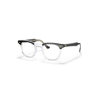 Ray-Ban Hawkeye Optics Schwarz Auf Transparent Fassung Klar Glas Polarisiert 50-21