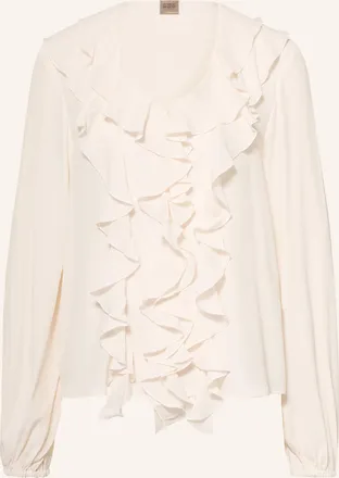 &Eacute;manou &Eacute;manou Bluse Mit Seide Und Volants weiss