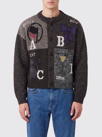 Magliano Cardigan en pure laine avec imprim&eacute; graphique et logo contrastant