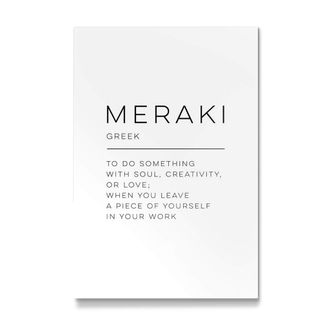 artboxONE Galerie-Print 30x20 cm Meraki Definition hochwertiges Acrylglas auf Alu-Dibond von Cristina Castro Moral