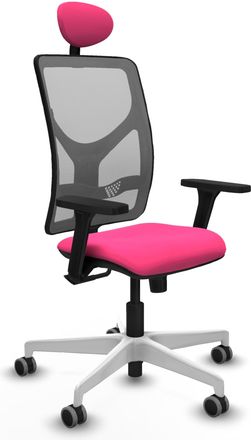 Piqueras y Crespo Drehstuhl mit 3D-Armlehnen, h&ouml;henverstellbarer Lendenwirbelst&uuml;tze und festem Kopfteil, ausgestattet mit Sincro 3 Positionen und Schneideschaum, Grau/R