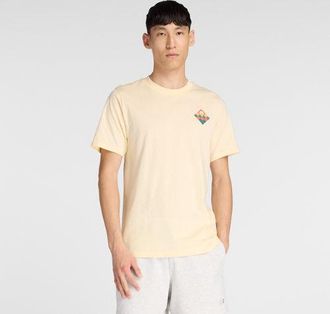 New Balance Homme Marathon du Mont Blanc Cotton T-Shirt en Beige, Coton, Taille 2XL