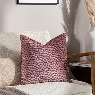 furn. Hoem Lanzo Cut Velvet Piped Feather Filled Cushion - Twin Pack