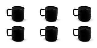 Excelsa Nordic Set mit 6 schwarzen Kaffeetassen, Keramik, Steingut, Fassungsverm&ouml;gen 80 ml