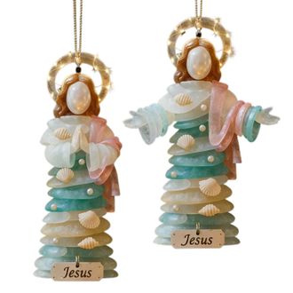 Generico Religi&ouml;se Weihnachtsdekoration: 2-teiliges Jesus-Set aus Acryl, Glauben, 2D-Wandschilder, Weihnachtswandschilder, spirituelle, geeignet f&uuml;r den Innen-