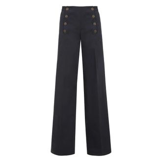 Etro Weitgeschnittene Baumwollhose mit Taschen - - Trousers - Damen - Blau - M