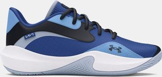 Under Armour Lockdown 7 Low Basketball Schuhe, unisex Blau Calm / Blau Atlantis / High Vis Gelb 44.5