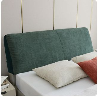 Generic Leinen Schutzh&uuml;lle Bettkopfteil Bezug Full Queen King Size dick Kopfteil Bezug Staubschutzh&uuml;lle f&uuml;r Schlafzimmerdekoration Dunkelgr&uuml;n 180 cm/70.8 Zoll