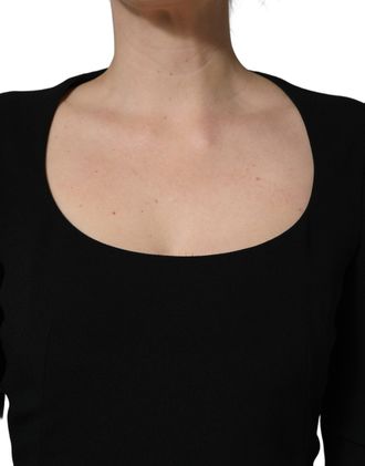 Roberto Cavalli Womens Black Long Sleeves Scoop Neck Mini Dress Acetate Viscose Elastane