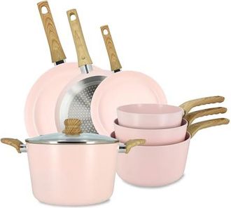 Menastyl Cuisson Set 7 pièces cuisson colorama en aluminium recyclé rose induction - 6014243