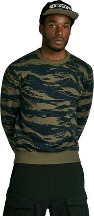 G-Star G-Star RAW Herren Tiger Camo Sweatshirt, Mehrfarben (Shadow Olive 2L Tiger camo D24415-C782-G393), XS