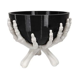 Generic Support de bol en forme de main squelette, 13 x 13 x 10 cm en ABS effrayant, bols de service gothiques avec têtes de mort, bols de service amovibles p