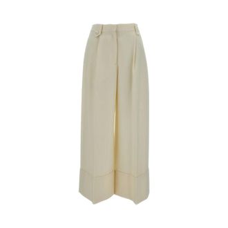 Simone Rocha Femme, Pantalons, Beige, Taille: 38 FR Wide Leg Belt Loop Tab Pantalons