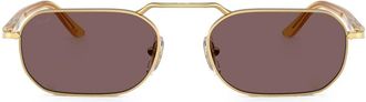 Persol Sonnenbrille mit ovalem Gestell - Gold