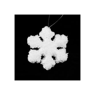 Riffelmacher & Weinberger Riffelmacher Schneeflocken Deko | 4er Set | &Oslash; 8,5 cm | Wei&szlig; mit Glitter | Styropor | Zum H&auml;ngen | Weihnachtsdeko f&uuml;r Baum & Fenster | 14253