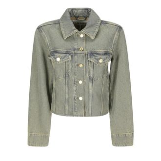Ganni Overdyed Heavy Denim Jacket - - Jackets - Damen - Braun - XS