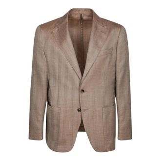 Dell'Oglio Fischgrat-Jacke - - Jackets - Herren - Braun - M