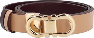 Ferragamo Femme, Accessoires, Brun, Taille: 90 CM Gancini Reversible Leather Belt