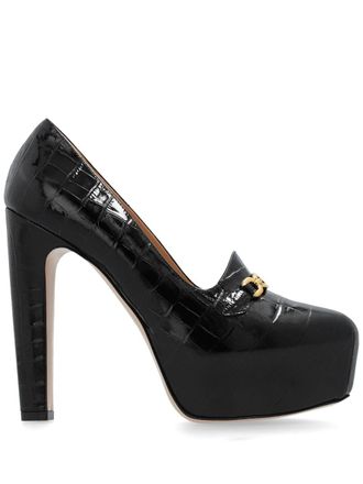 Tom Ford Whitney Plateau-Pumps mit Kroko-Optik 135mm - Schwarz