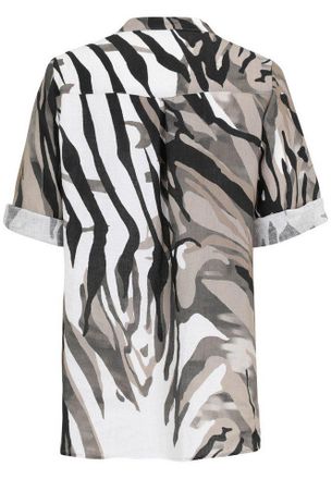 Doris Streich Blusentop aus Leinen mit Animalprint