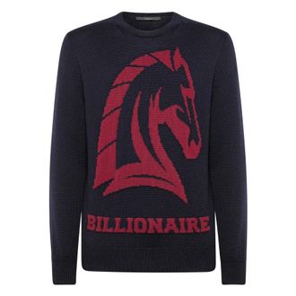 Billionaire Boys Club Pullover Rundhals LS Pferde - - Knitwear - Herren - Blau - 3XL