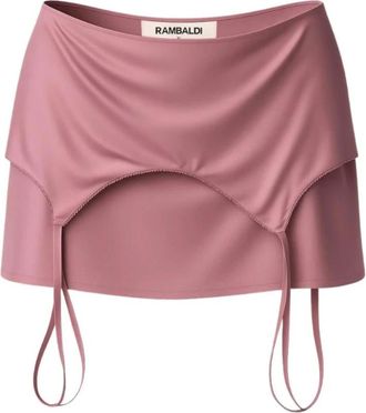 Silvian Heach Femme, Jupes, Violet, Taille: 42 FR Mini-jupe avec lacets d&eacute;coratifs
