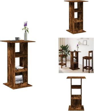 vidaXL Bartisch mit Ablagen R&auml;uchereiche 60x60x102 cm Holzwerkstoff - Bartisch - Bartische - Stehtisch - Kneipentisch