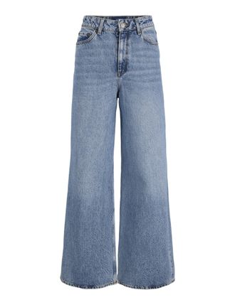 Jack & Jones Damen Jxtokyo Wide Hw Cr6013 Ln Jeanshose, Light Blue Denim, 28W / 34L EU