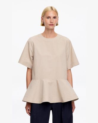 Arket T-Shirt Aus Pima-Baumwolle Mit Sch&ouml;&szlig;chen -Beige