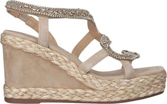 Alma En Pena Alma EN Pena, Femme, Chaussures, Beige, Taille: 38 EU Compens&eacute;e strass serpent