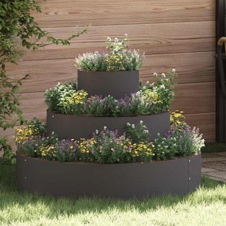 vidaXL Cache-pot de jardin Noir 90 x 90 x 20 cm Acier Vidaxl
