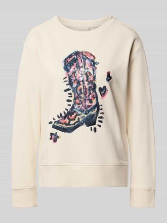 Milano Sweatshirt mit Motiv-Print und Pailletten