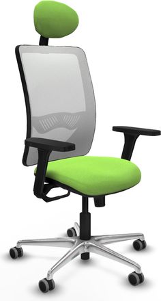 Piqueras y Crespo Computerstuhl Zulema mit 3D-Armlehnen, h&ouml;henverstellbarer Lendenwirbelst&uuml;tze und festem Kopfteil, ausgestattet mit Sincro 3 Positionen und Schneidesch