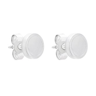 s.Oliver Ohrring f&uuml;r Herren - Ohrring aus mattiertem Edelstahl - Silber - Rundes Design - Butterfly Verschluss - wasserfest & hautfreundlich