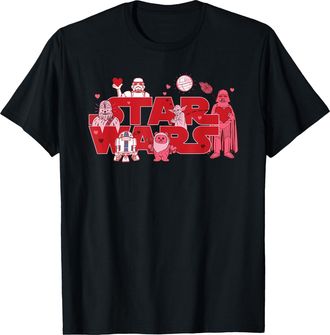 Star Wars Valentines Day Logo Toon Classic Movie Characters T-Shirt