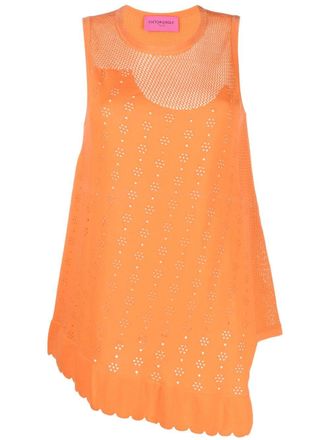 Viktor & Rolf haut &agrave; design sans manches - Orange