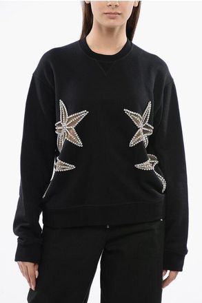 Dsquared2 Crew Neck STAR Sweatshirt with See-Through Inserts and Rhine size Xs