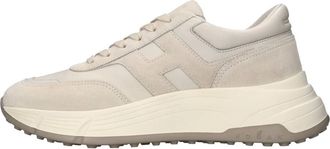 Hogan Femme, Chaussures, Beige, Taille: 41 EU Baskets en cuir su&eacute;d&eacute;