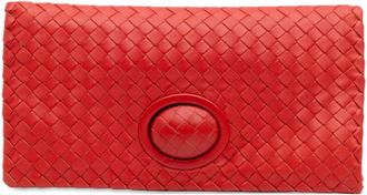 Bottega Veneta Clutches - Nappa Intrecciato Turn Lock Clutch - Gr. unisize - in Rot - f&uuml;r Damen