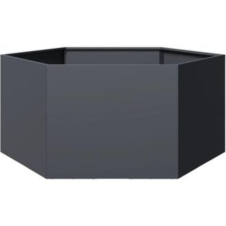 vidaXL Jardini&egrave;re anthracite hexagone 104x90x45 cm acier