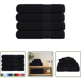 vidaXL Saunat&uuml;cher - Saunat&uuml;cher FROGN 4 Stk. Schwarz 80x200 cm 360 g/m&sup2;