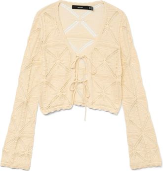 Vero Moda Vmlola Ls V-Neck Bow Cardigan Noos